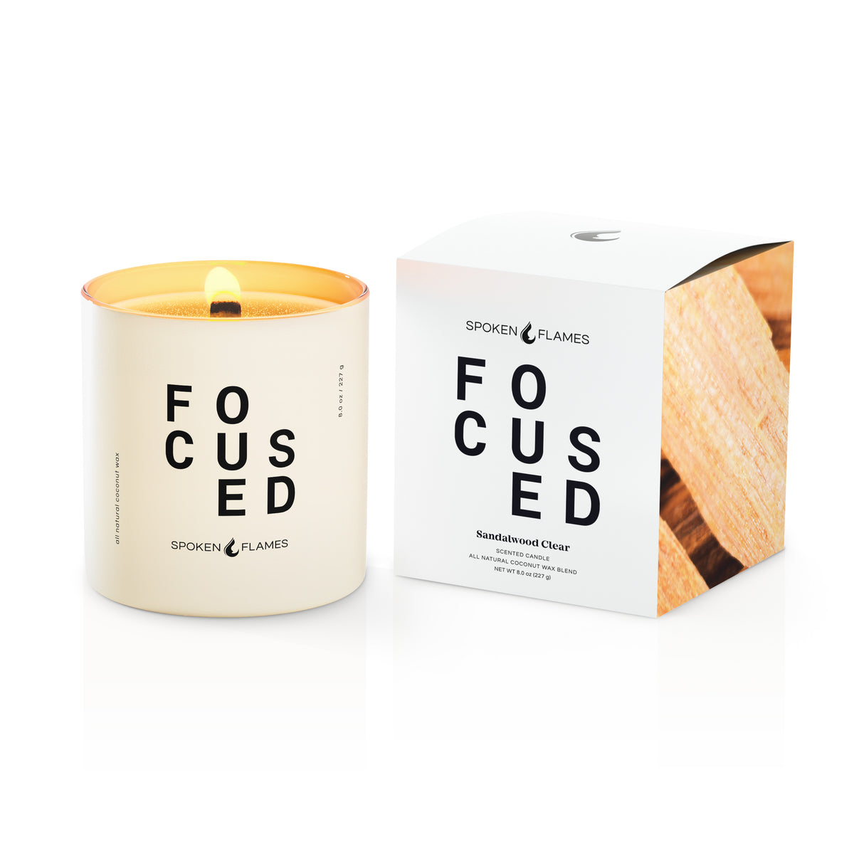 Focused Wooden Wick Candle | Candle for Focus – Spoken Flames